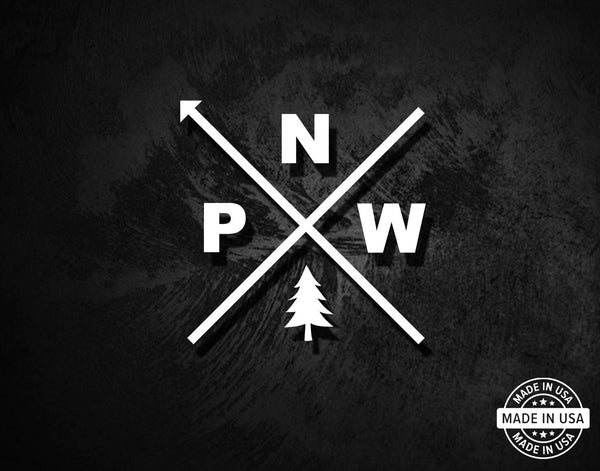 PNW (Pacific Northwest) Pine Tree Decal - American Die-Cut Decals
