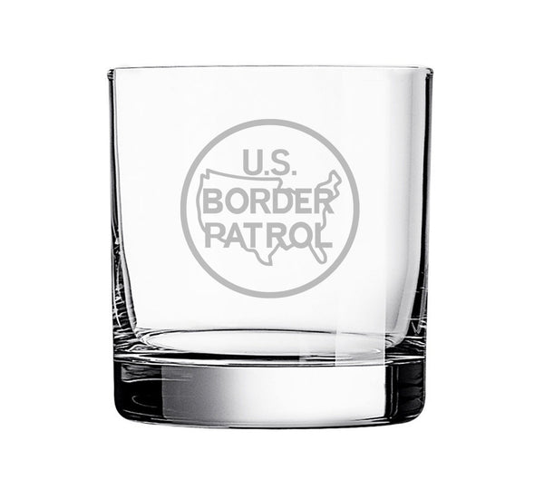 U.S. Border Patrol etched Bourbon Whiskey Rocks Glass - 11oz - American ...