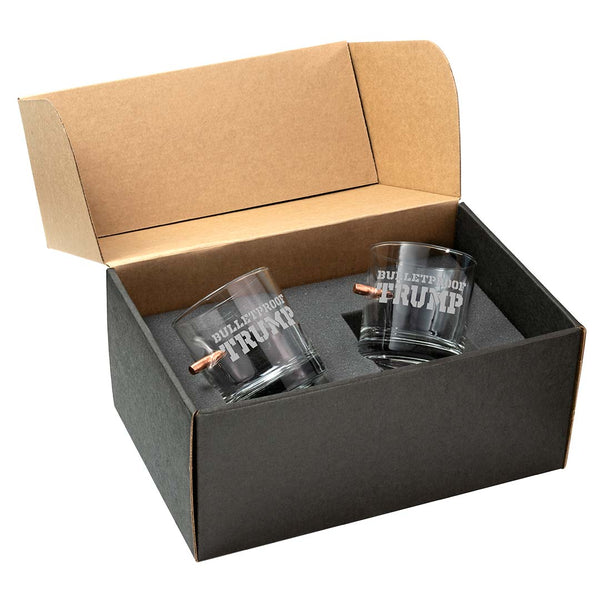 Bulletproof Trump Whiskey Glasses (4 Design Options) - American Die-Cut ...