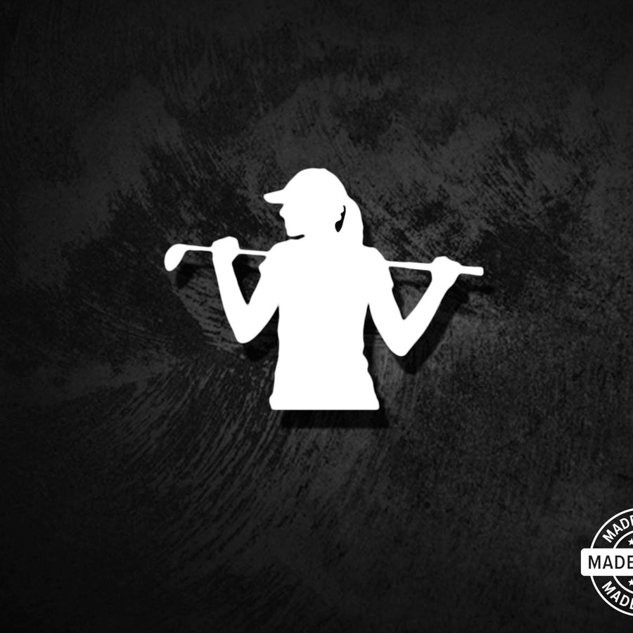 Female Golfer Decal - American Die-Cut Decals