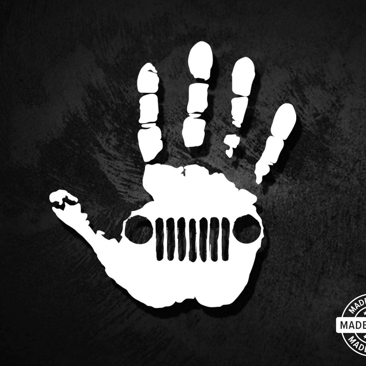 Jeep Hand Print Decal - American Die-Cut Decals