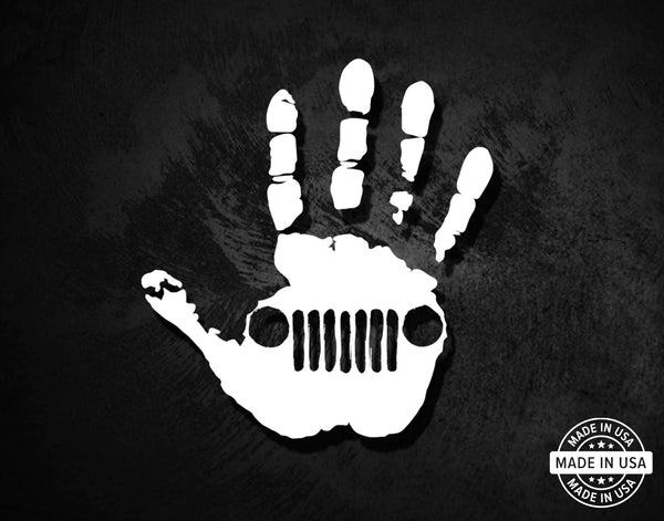 Jeep Hand Print Decal - American Die-Cut Decals