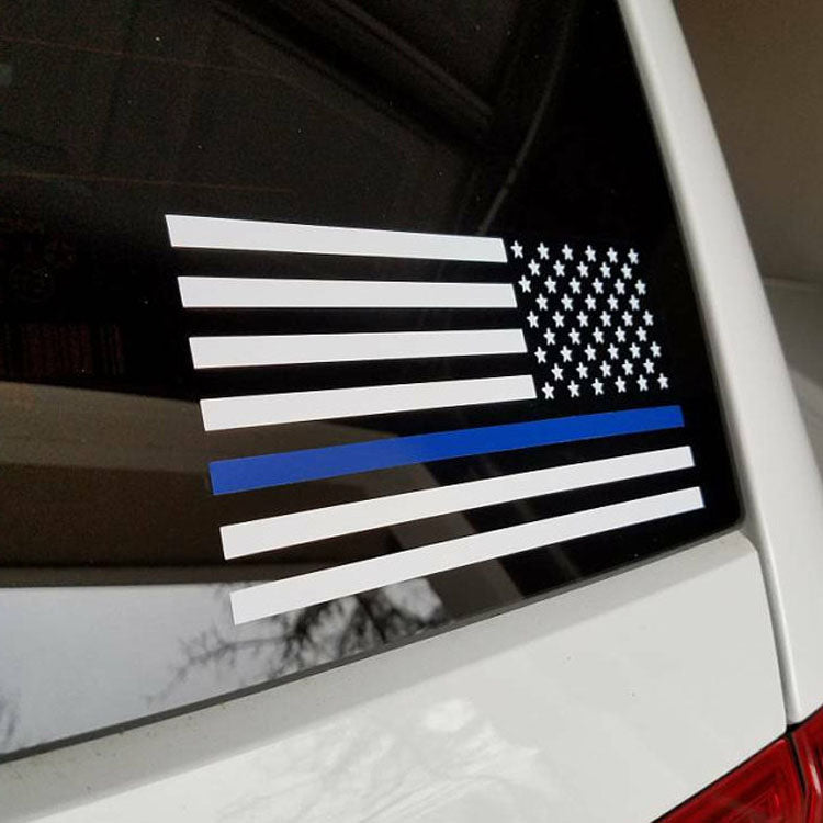Thin Blue Line (Reversed) Flag Decal - American Die-Cut Decals