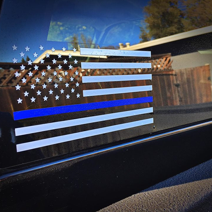 Thin Blue Line Flag Decal - American Die-Cut Decals