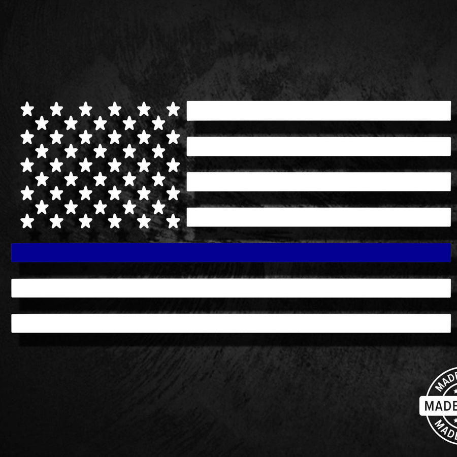 Thin Blue Line Flag Decal - American Die-Cut Decals
