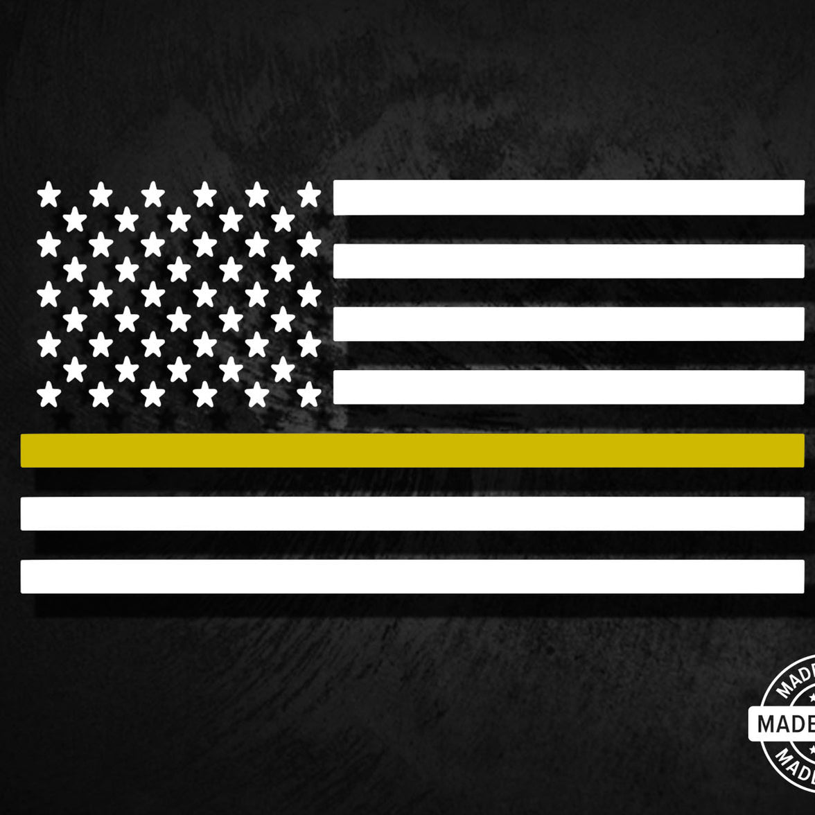 Thin Gold Line Flag Decal - American Die-Cut Decals
