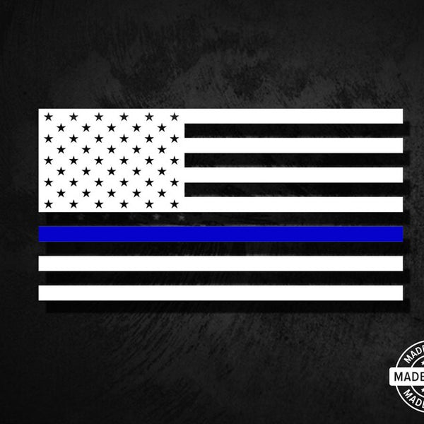 Thin Blue Line (solid union) Flag Decal - American Die-Cut Decals